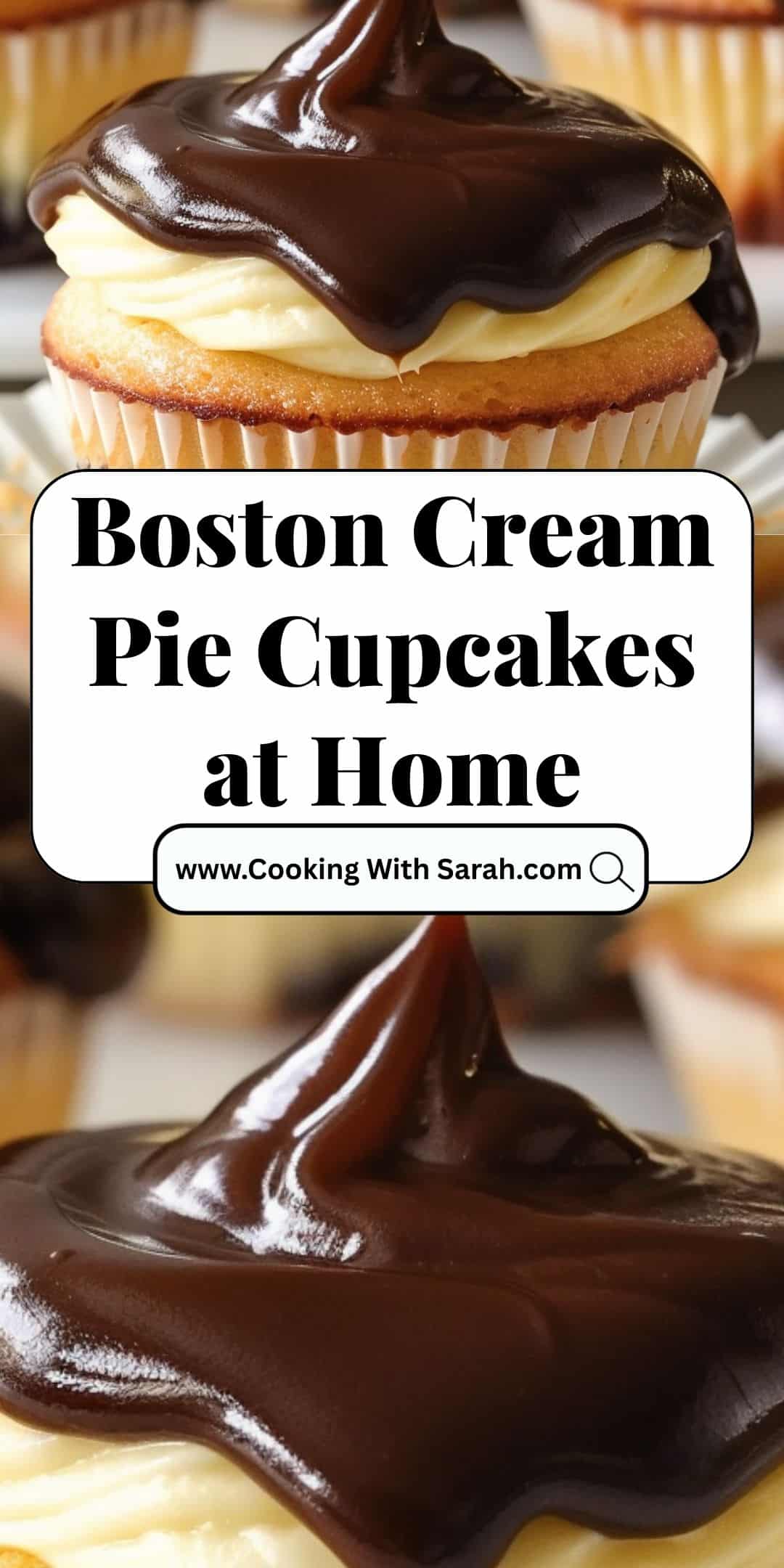 Boston Cream Pie Cupcakes | Cooking With Sarah